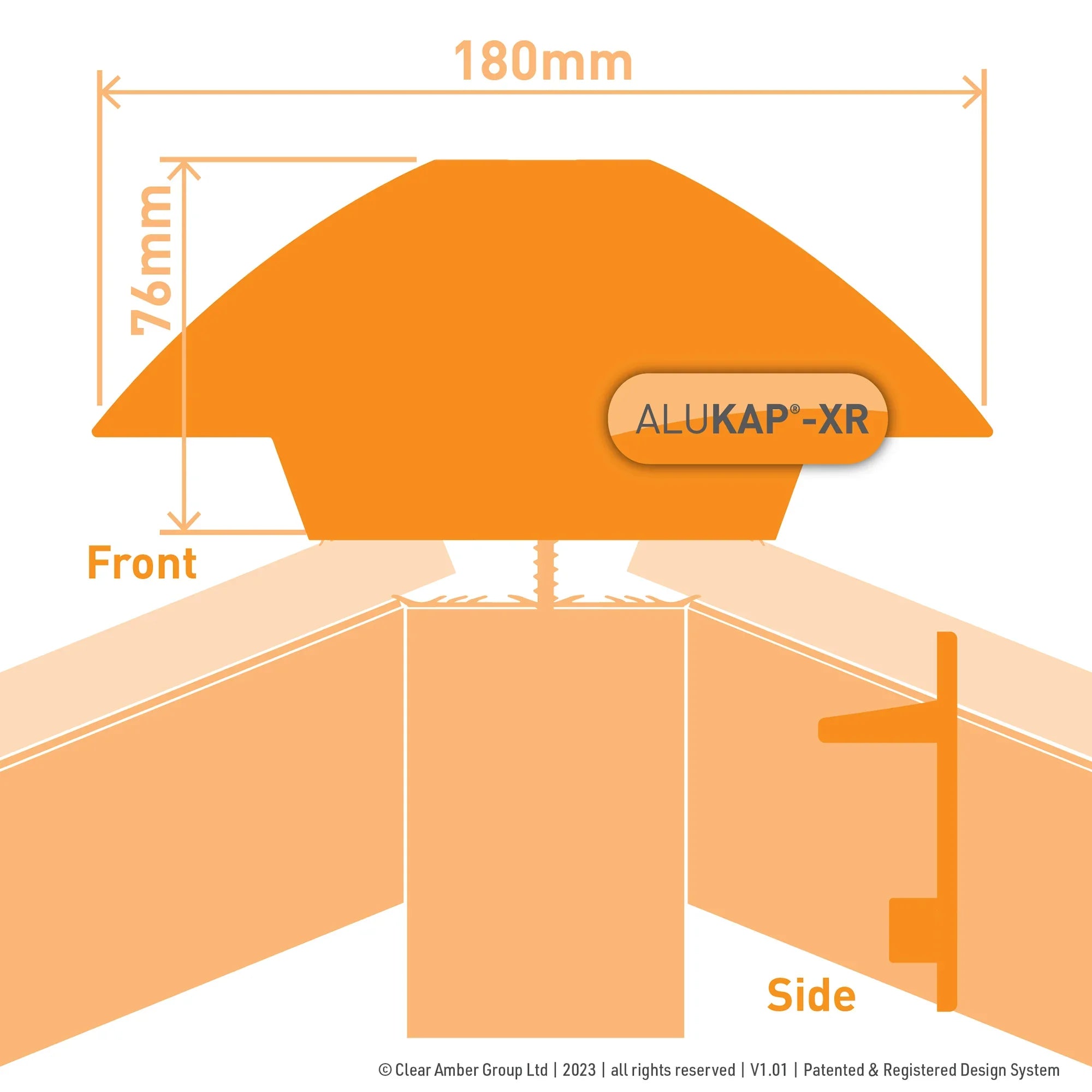CLEAR AMBER | Alukap-XR Ridge Gable End Plate